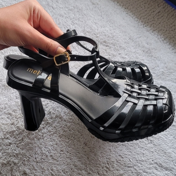 Melissa | Shoes | Melissa Cage Mary Jane Pvc Possession Heels | Poshmark